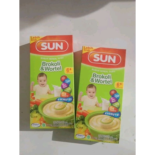 Jual SUN bubur sereal susu Brokoli & wortel 120g | Shopee Indonesia