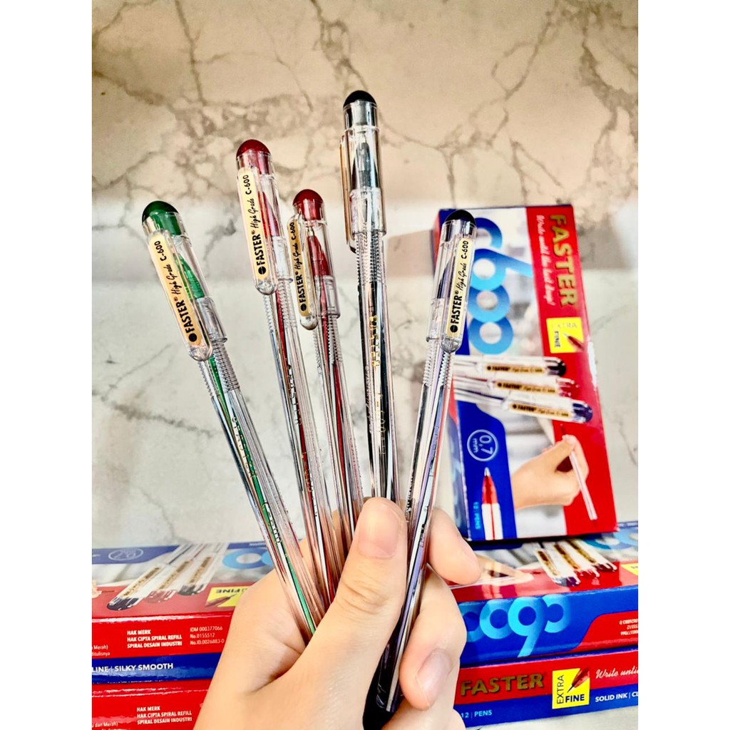 Jual pulpen/ pulpen faster / ballpoint / atk / pulpen hitam | Shopee ...