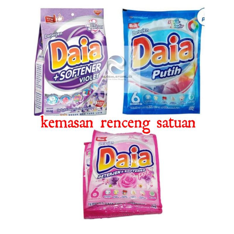 Jual Sabun Daia putih 46gr / Daia detergen softener violet 46gr /Daia ...