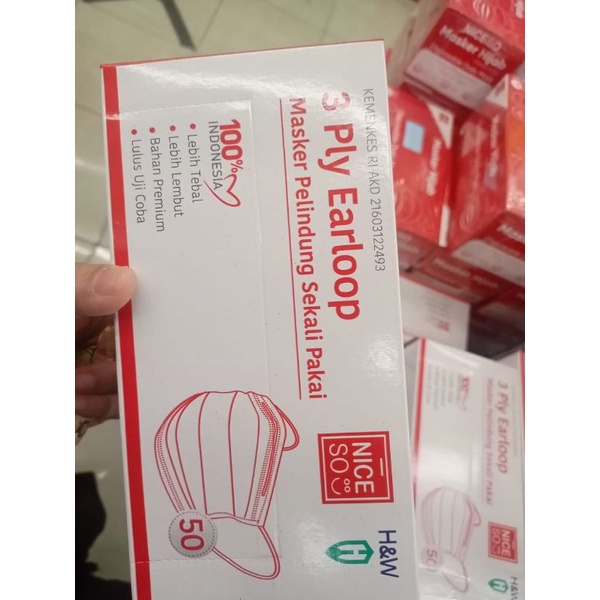 Jual Masker Earloop 50Pcs SNI Niceso Nice So | Shopee Indonesia