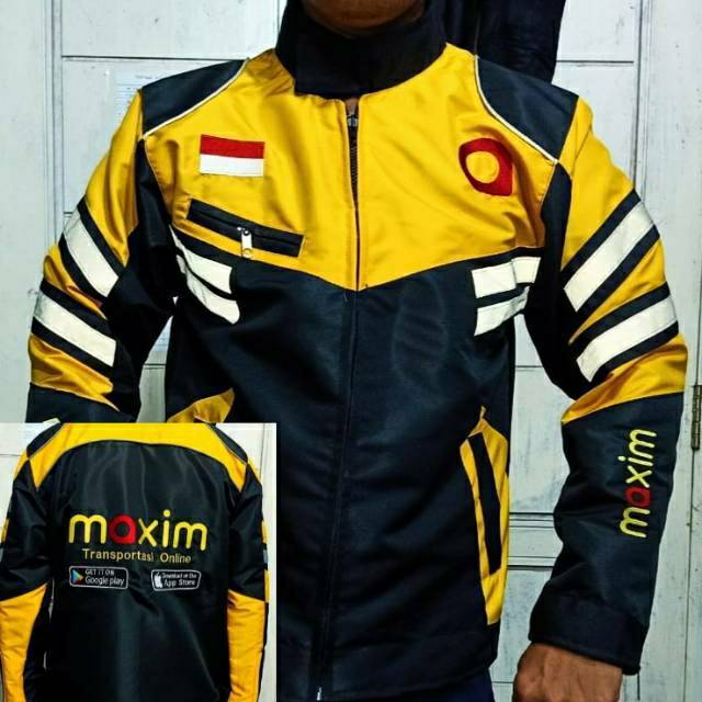 Jual Jaket maxim ojek online touring jaket maxim bahan taslan | Shopee ...