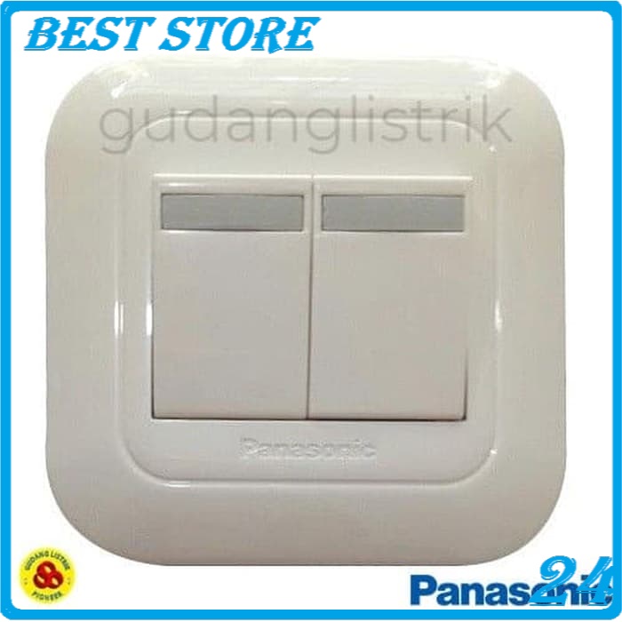 Jual Panasonic Saklar Seri Hotel 2G 2W 5532 Wide Series Putih 2 Gang 2 ...