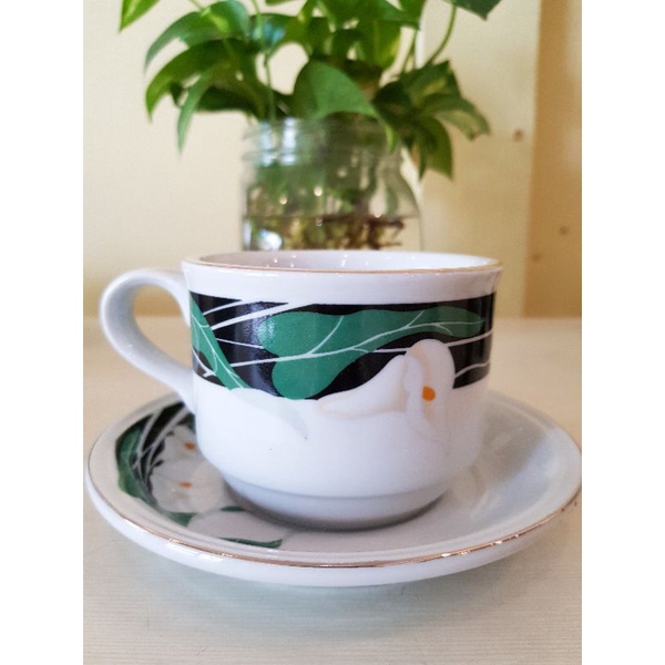 Jual Cangkir Lepek Sango Kembang Kangkung ( Dapat 1 set isi 6 cangkir 6 ...