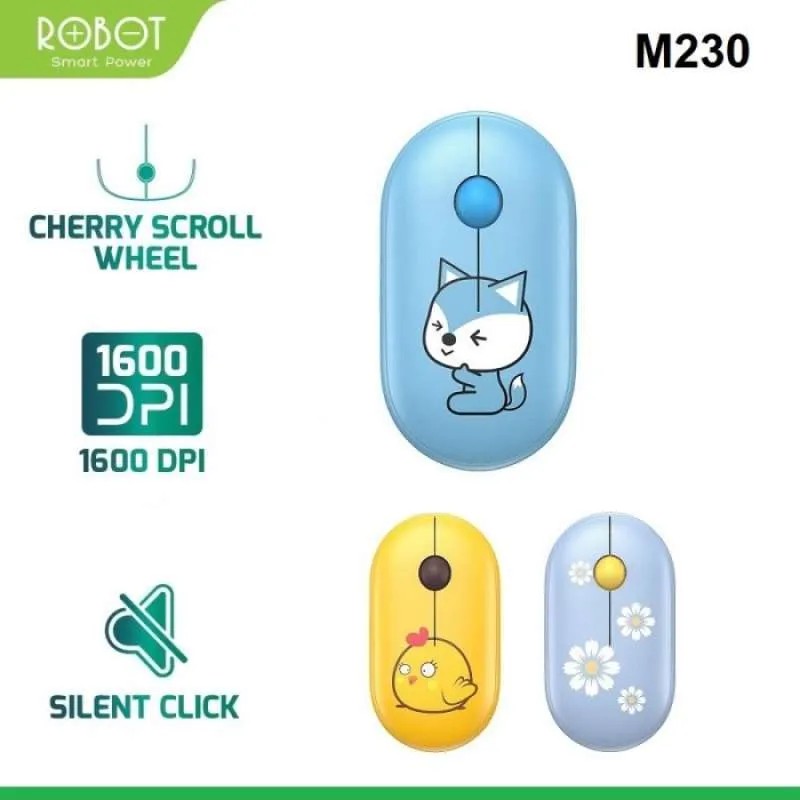 Jual Mouse Wireless ROBOT M230 Stylish 2.4GHz Silent Optical 1600DPI ...