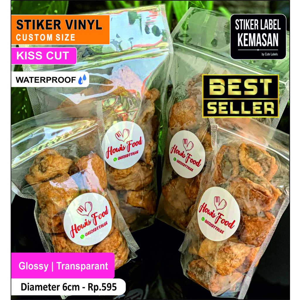 Jual Custom stiker label Kemasan / merk Dagang/Usaha ukuran 6cm ...
