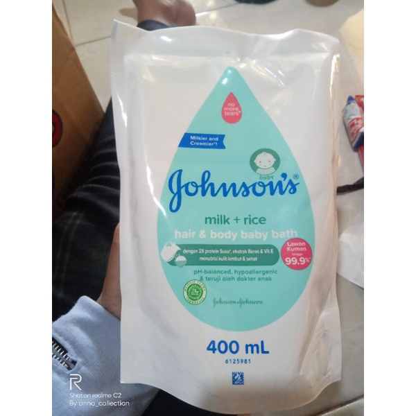 Jual AC-johnson's baby Bath milk +rice Refill 400ml hair & body ...