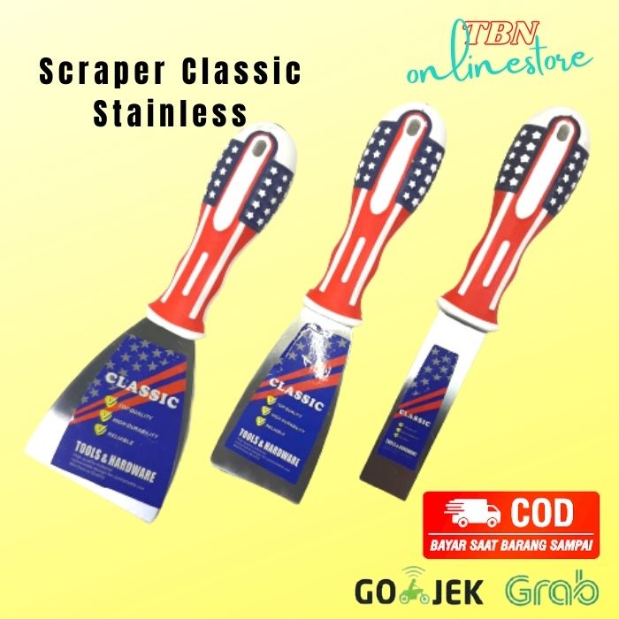 Jual Kape Gagang Karet Scraper USA Classic Stainless Handle Karet Skrap ...