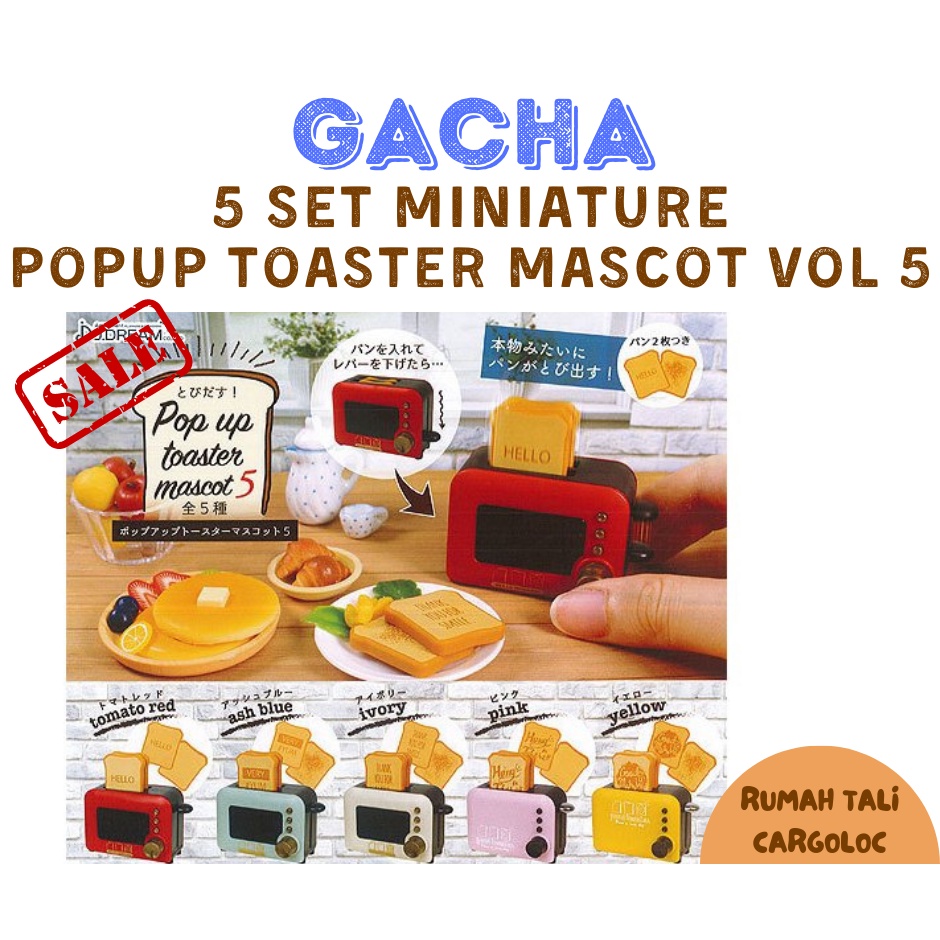 Jual Mainan Miniatur GACHA SET 5 MINI POPUP TOASTER MASCOT Vol 5 (JAPAN ...