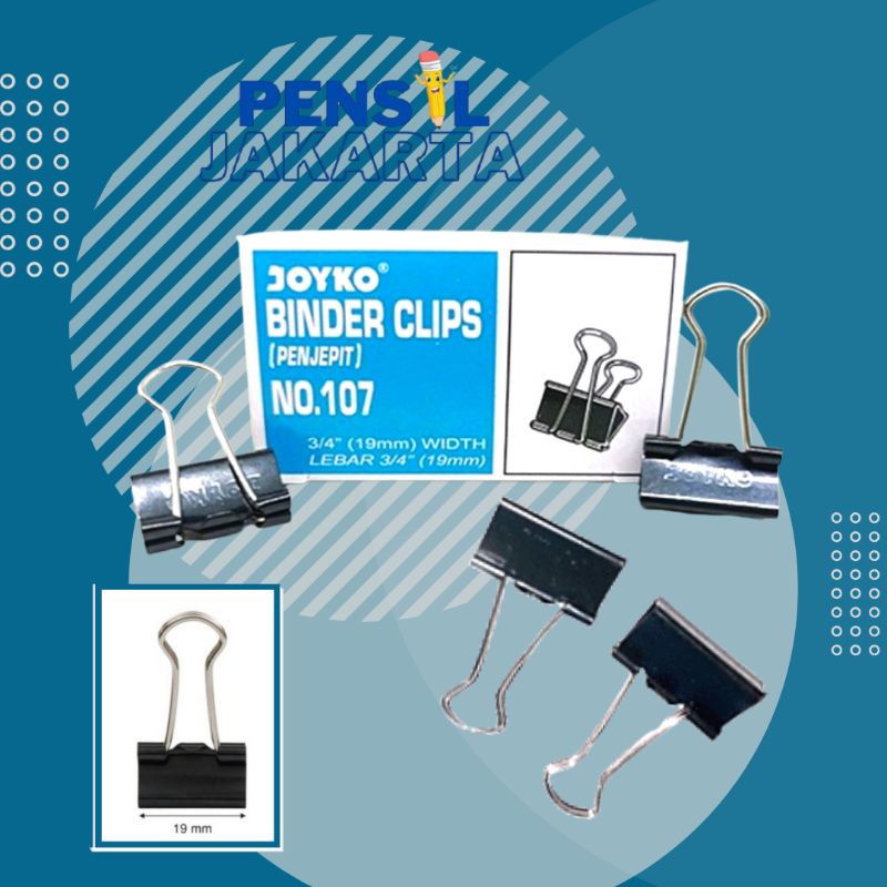 Jual Binder Clip 107 JOYKO Klip Penjepit Kertas Kecil No.107 Hitam ...