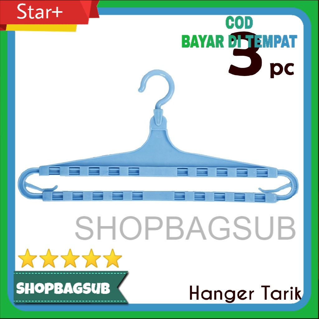 Jual HANGER TARIK WARNA BIRU ISI 3 PCS | Shopee Indonesia