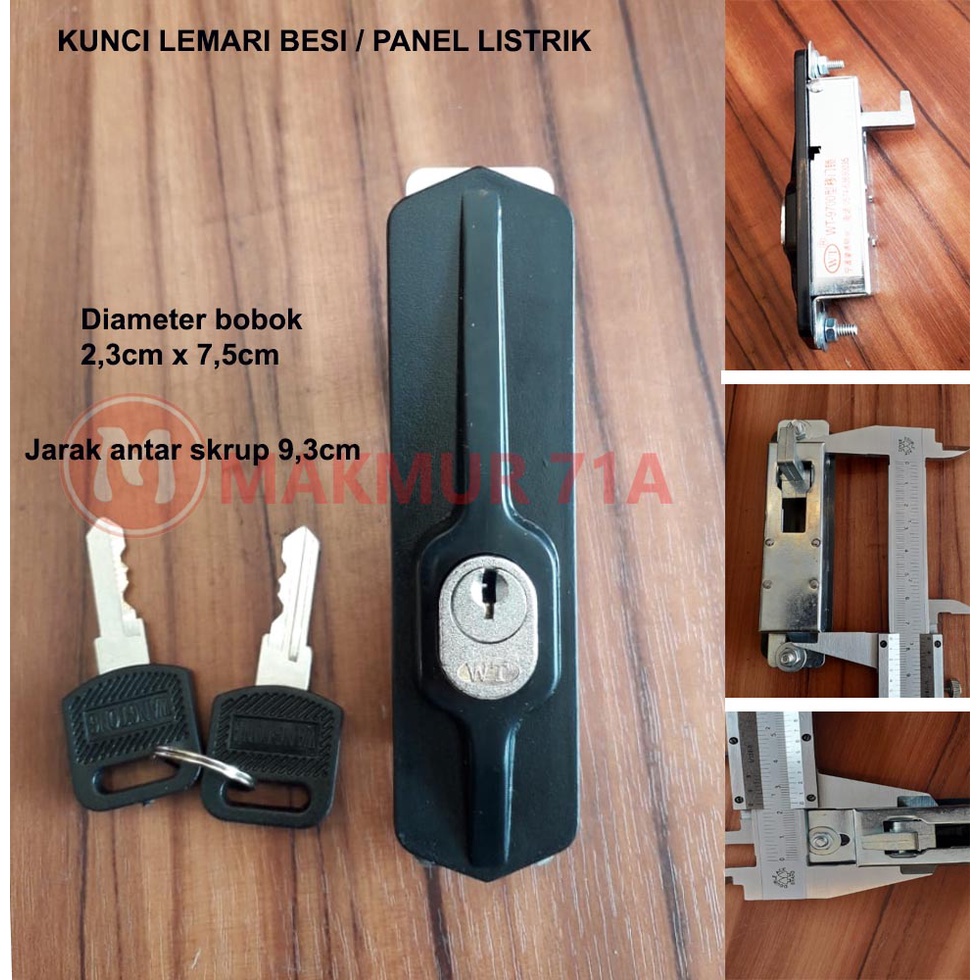 Jual Kunci Lemari Besi / Kunci Panel Listrik Tebal dan Kuat hitam ...