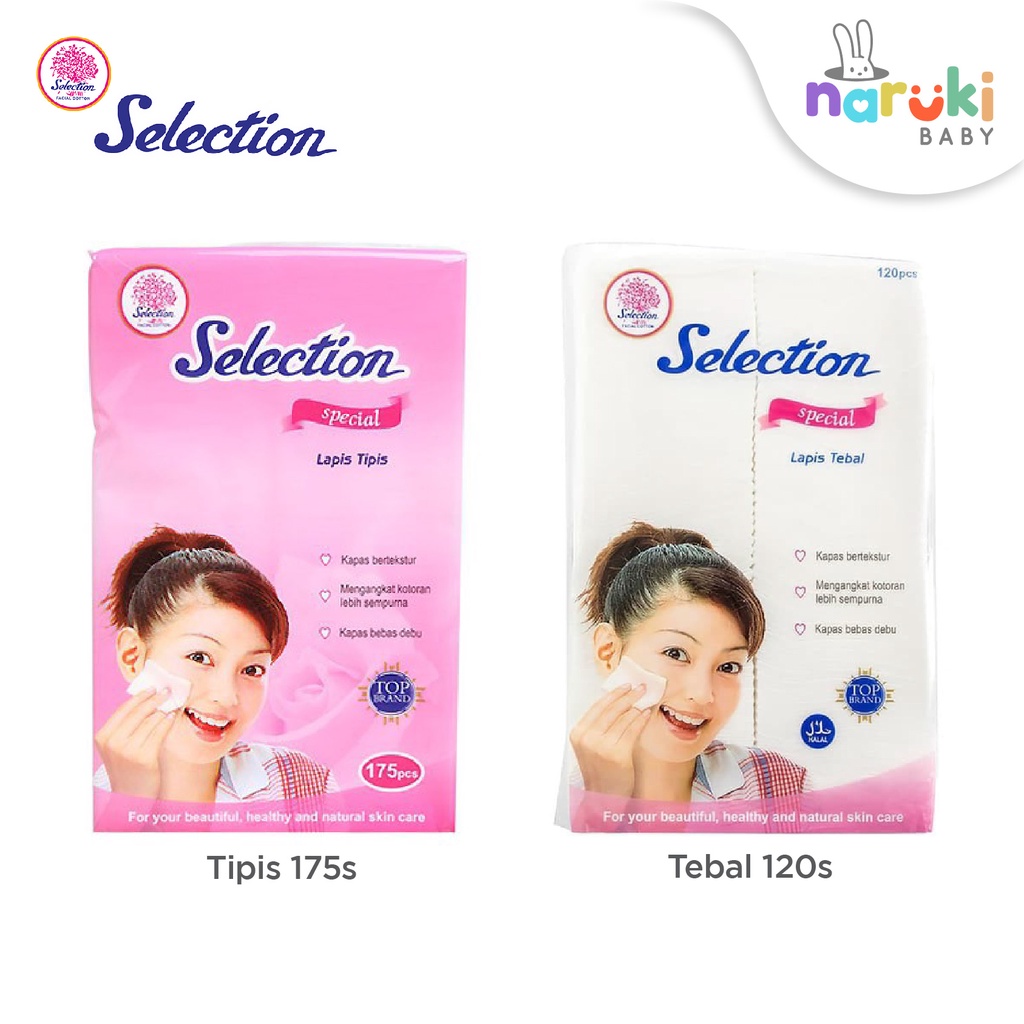 Jual Kapas Wajah Selection Special Premium Tipis 175s Tebal 120s Facial ...