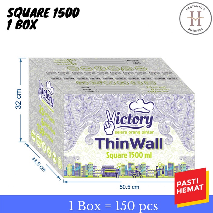Jual Thinwall Victory Square 1500 ml (1 DUS) | Shopee Indonesia