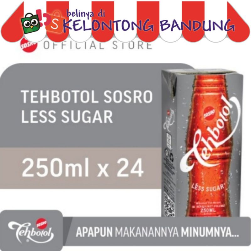 Jual Teh Botol Sosro Kotak 250 ml Original / Less Sugar dus box karton | Shopee Indonesia