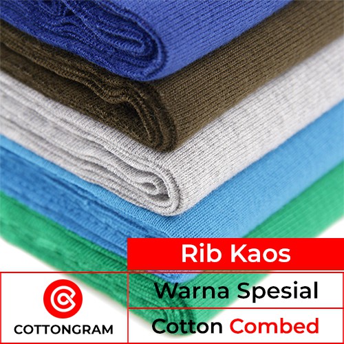 Jual COTTONGRAM Rib Kaos Katun Bahan Kain T Shirt Warna Spesial untuk ...