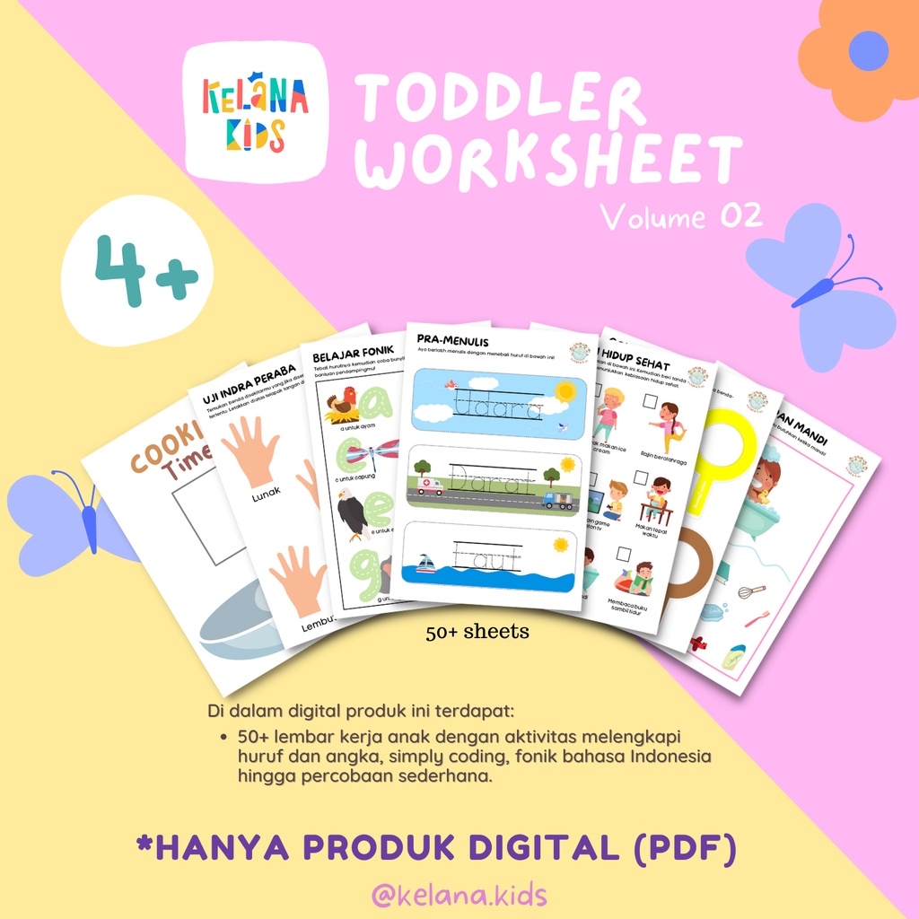 Jual Printable & Worksheet Lembar Kerja Anak 4-5 Tahun TK PAUD Beragam ...