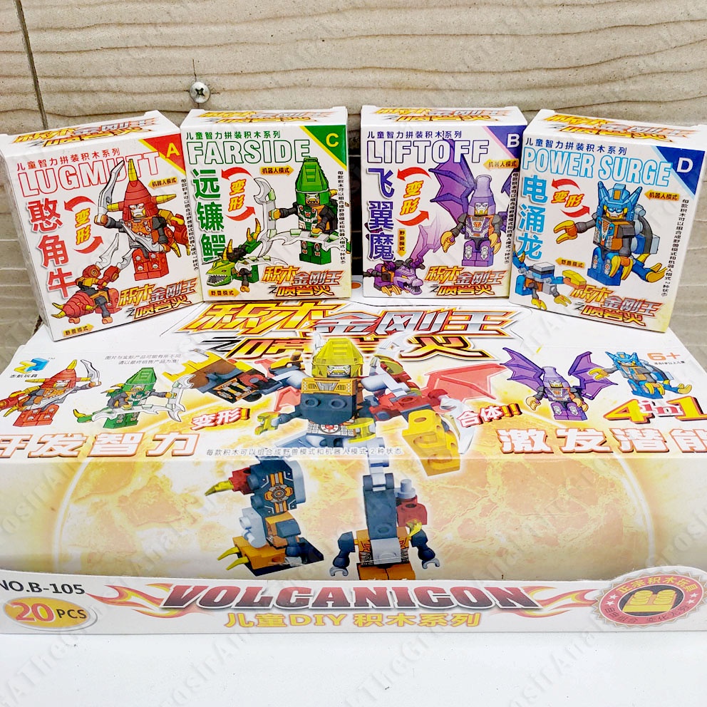 Jual TGA Block Volcanion ABCD ISI 4 Mainan DIY Bricks Balok Susun Mini ...
