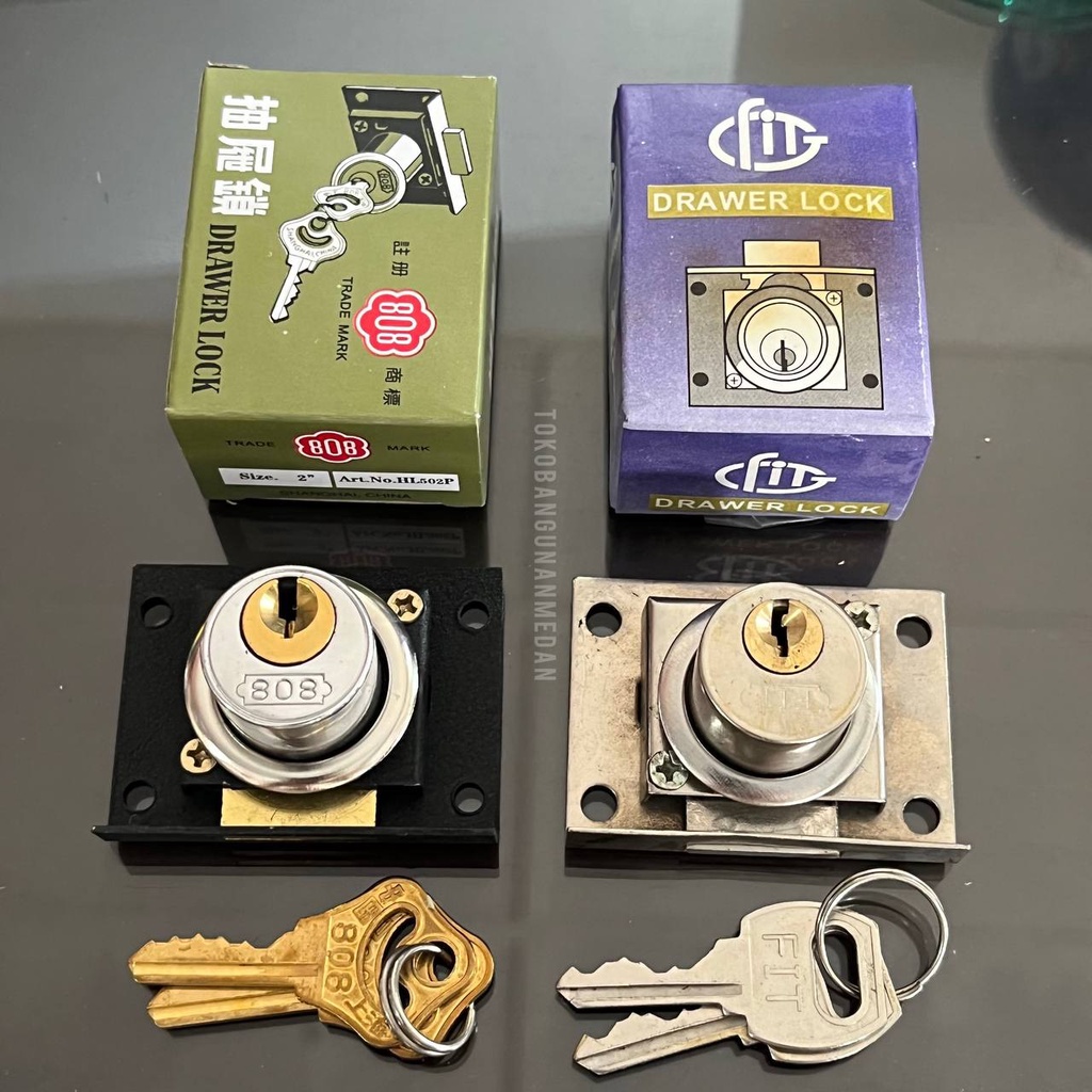 Jual KUNCI LACI / KUNCI LEMARI / RAK / DRAWER Besar - FIT 808 | Shopee ...