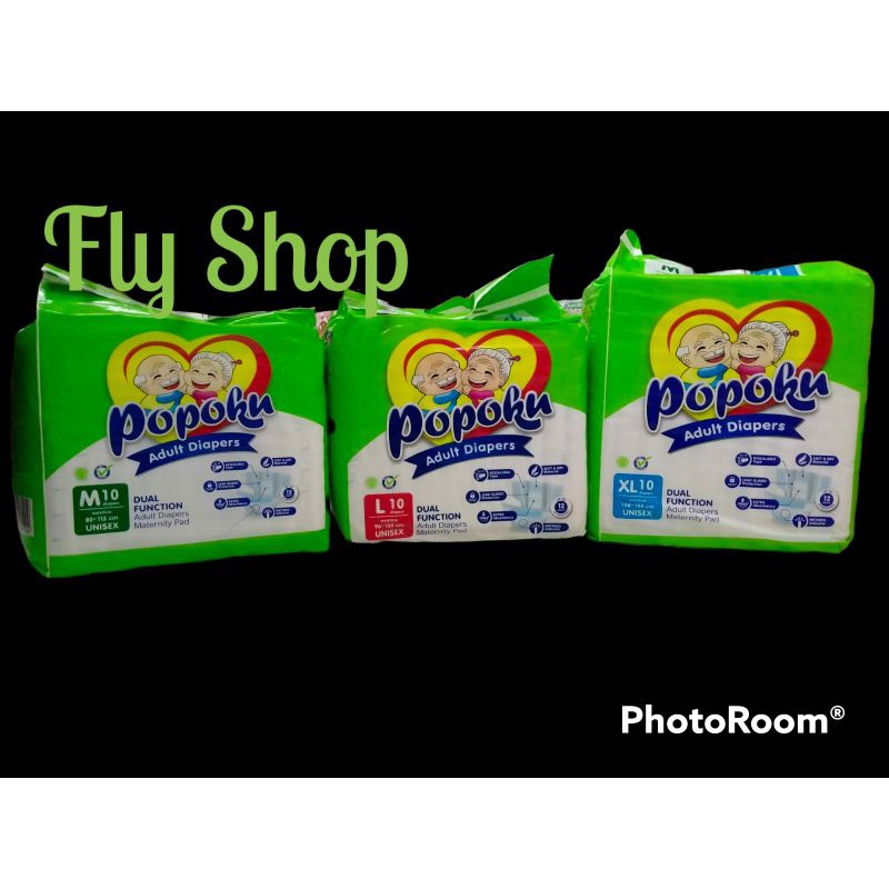 Jual POPOKU ADULT DIAPERS M10,L10,XL10 (TIPE PEREKAT) | Shopee Indonesia
