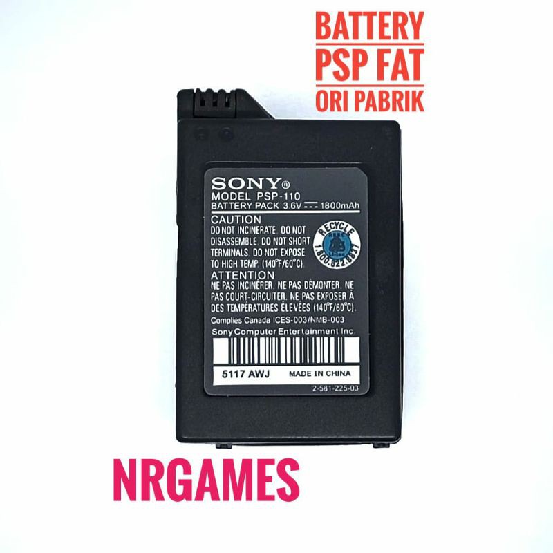 Jual BATRE PSP FAT OP/BATTERY PSP FAT/TEBAL SERI 1000 ORI PABRIK ...