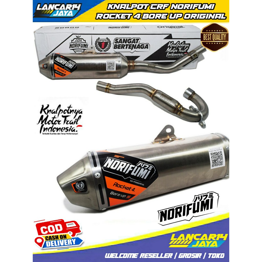 Jual KNALPOT CRF150 NORIFUMI ROCKET 4 SS MEGABOMB BORE UP NEW LOGO ...