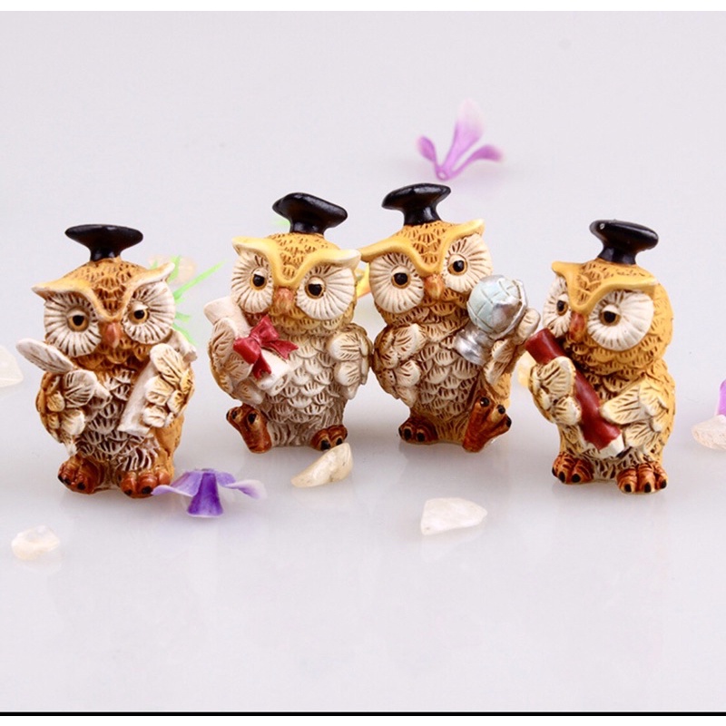 Jual miniatur owl graduation utk hiasan, art n craft, diorama ...