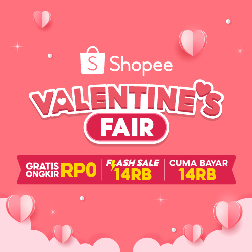 Promo Puncak Shopee Valentine's Fair | Gratis Ongkir RP0 & Flash Sale 14RB