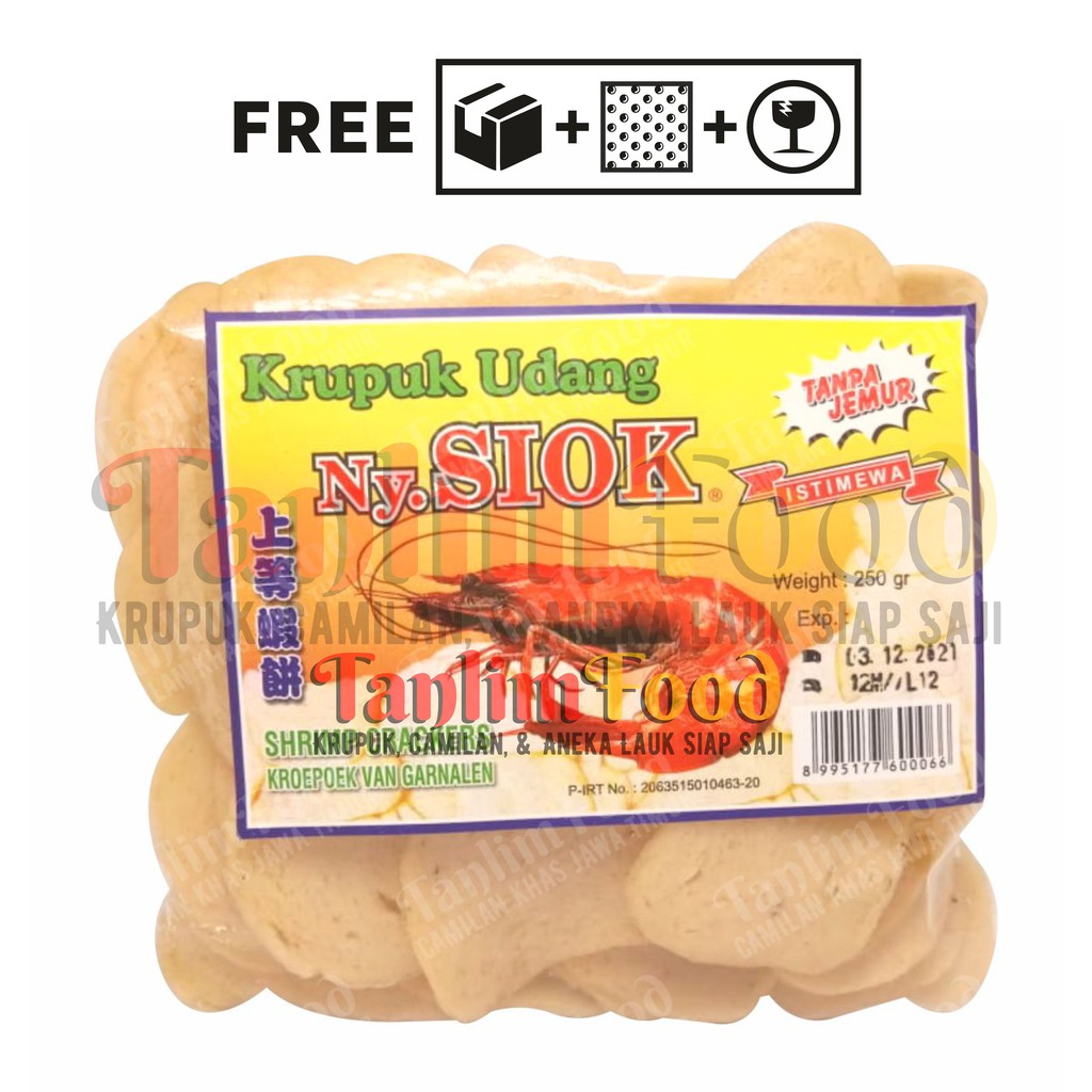 Jual kerupuk krupuk udang Ny. Siok ukuran 250gram - krupuk udang oval ...