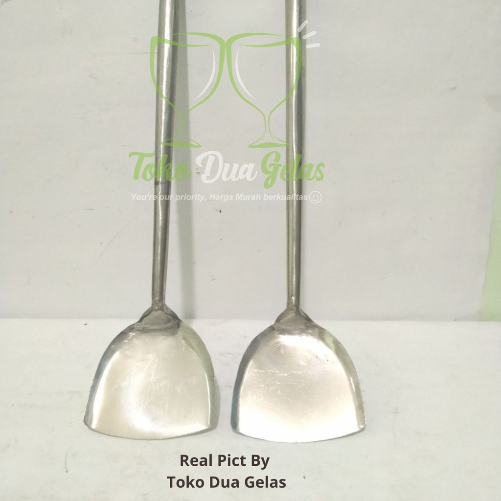 Jual spatula sutil sodet stainless steel besar tebal anti karat panjang 49 cm - gagang besi ...