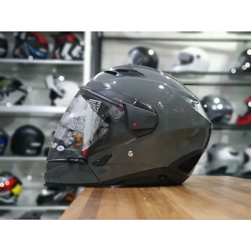 Jual ZEUS ZS 611C GREY 11C HELM MODULAR CROSS OVER BISA HALF FACE ...