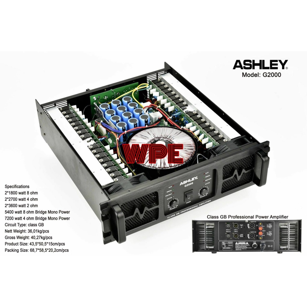 Jual power amplifier ashley g2000/ashley g 2000 original 2 channel ...