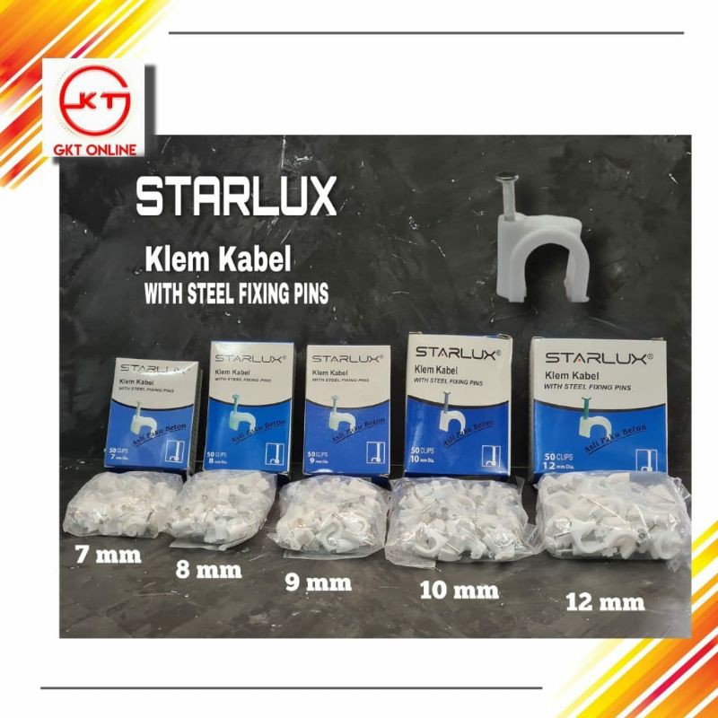Jual Paku Beton Clam Cable Klem Kabel Ukuran 7 8 9 10 12 | Shopee Indonesia
