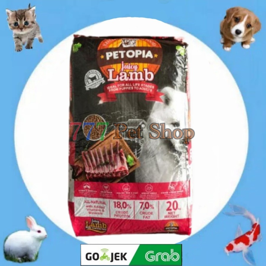 Jual makanan anjing kering PETOPIA dry DOG food LAMB / BEEF 7KG / 20KG ...