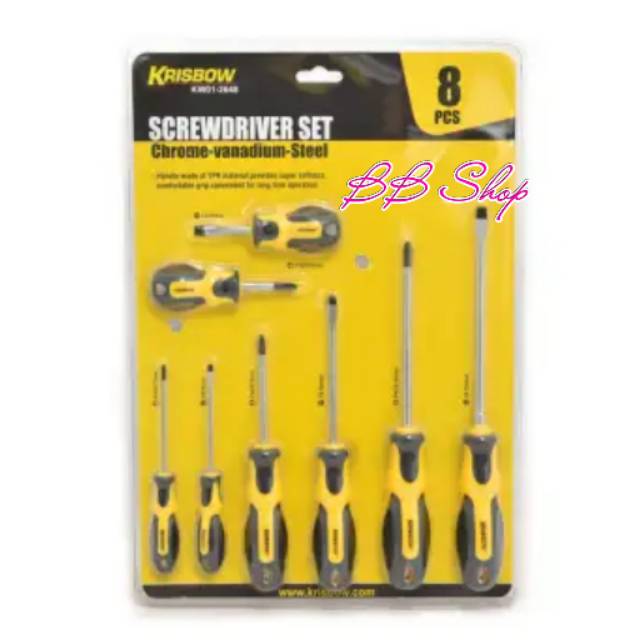 Jual Krisbow Set Obeng Plus Minus 8 Pcs / Screwdriver Set | Shopee ...