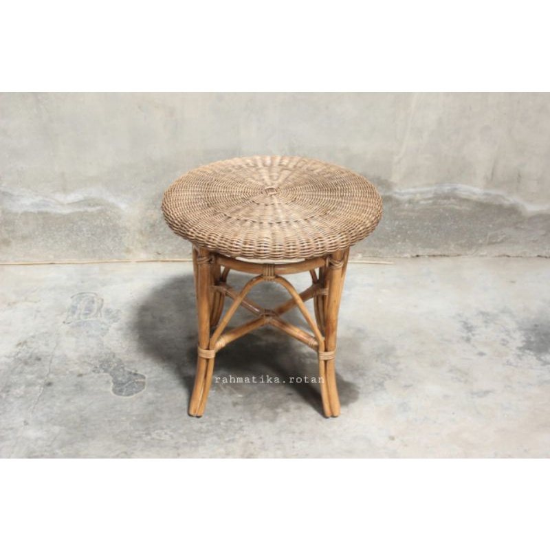 Jual meja rotan coffee table antiq glize/meja bundar rotan | Shopee ...
