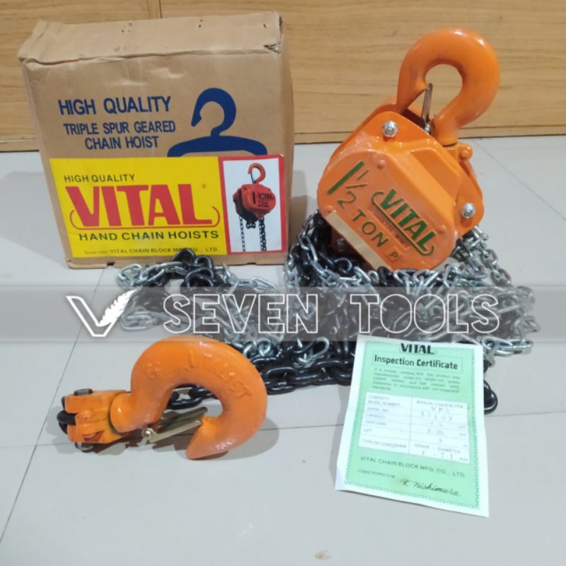 Jual Chain block 1,5 ton X 3 meter VITAL Takel/kerekan rantai manual ...
