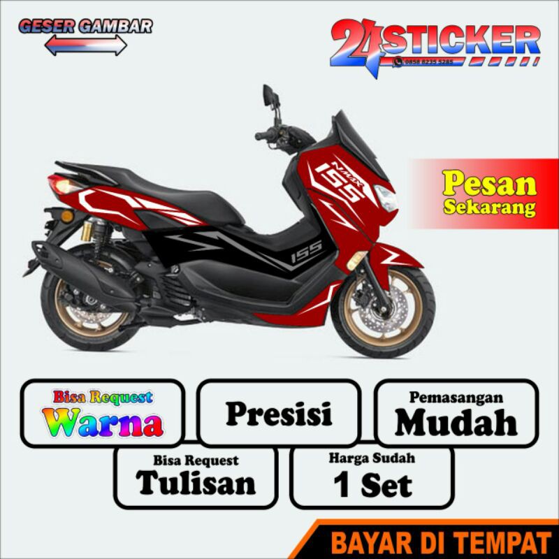 Jual Stiker Nmax 2020 M2 gold hitam cutting sticker striping lis decal ...