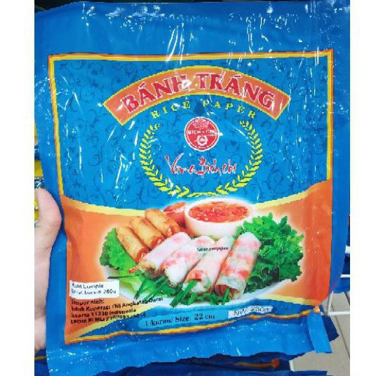 Jual Banh Trang Rice paper vietnam spring roll 22cm 400gr - kulit ...