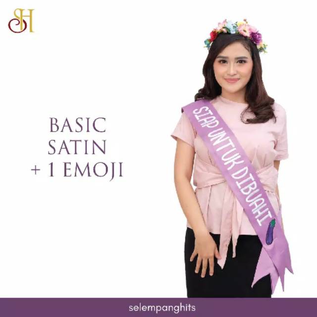 Jual Type Basic Sash - Sateen minimalist sash with emoji | Shopee Indonesia