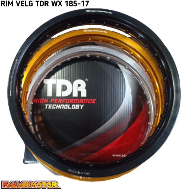 Jual TDR RIM VELG WX SHAPE 185 VELK PELEG RING 17 HOLE 36 BLACK SILVER ...