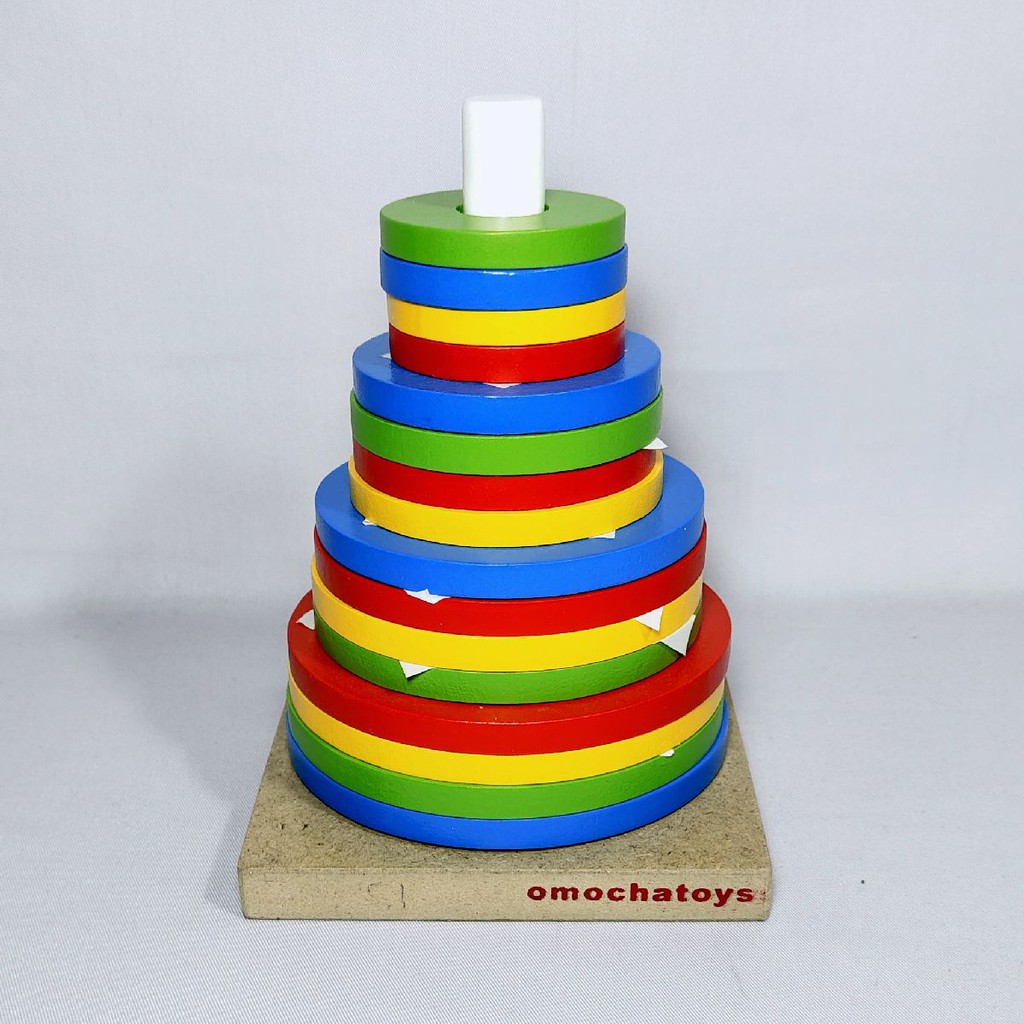 Jual Omocha - Mainan Edukatif Anak Menara Bulat Gelang Ganda Mainan ...