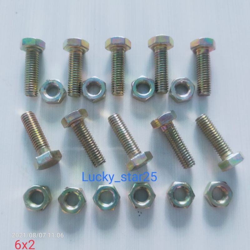 Jual Baut 10 + Mur 6mm x 2cm @ 10 Pcs | Shopee Indonesia