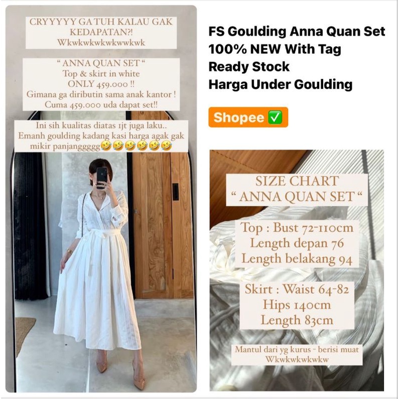 Jual Goulding Anna Quan Set White (NEW, Ready Stock, Under Original ...