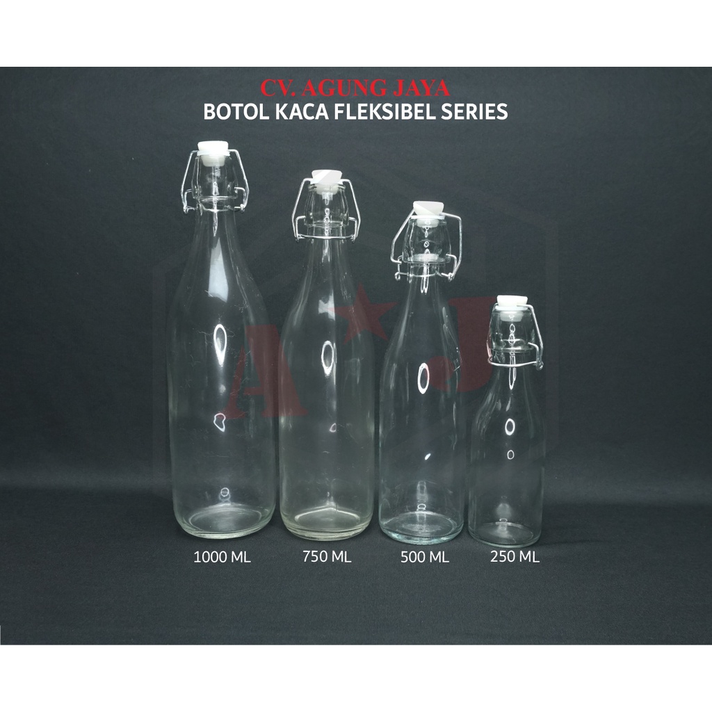 Jual Botol Kaca 1 L/ Botol Kaca Flexyble/Botol Vco /Botol Wine/ Botol ...