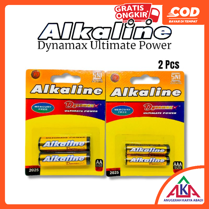 Jual 2 Pcs Baterai Alkaline Dynamax Ultimate Power Aa A2 Dan Aaa A3