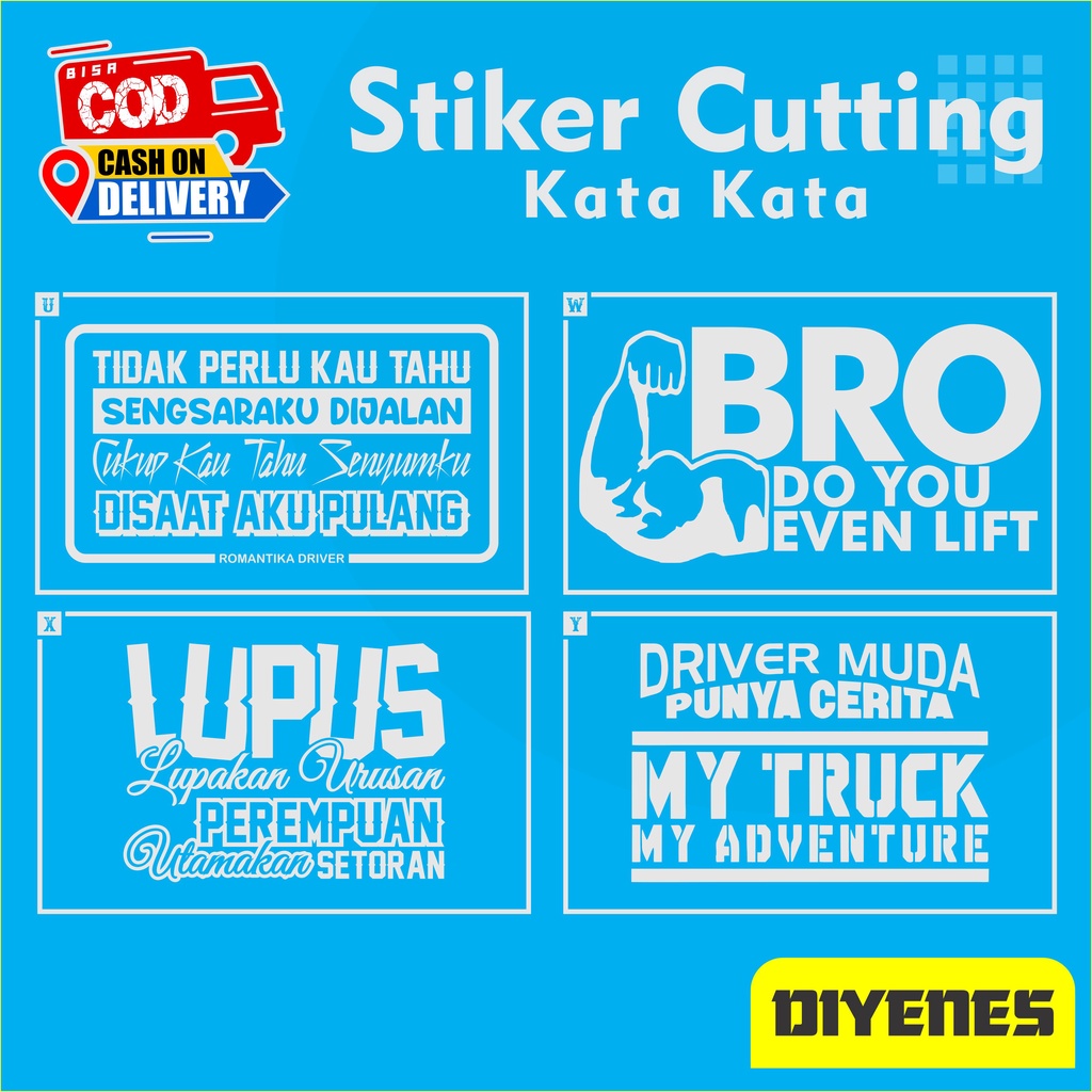 Jual Sticker Cutting Kata-Kata, Sticker Variasi Mobil Truck, Sticker ...