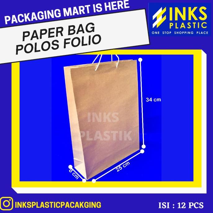 Jual ~~~~~] PAPER BAG POLOS FOLIO ( 12 PCS ) | Shopee Indonesia