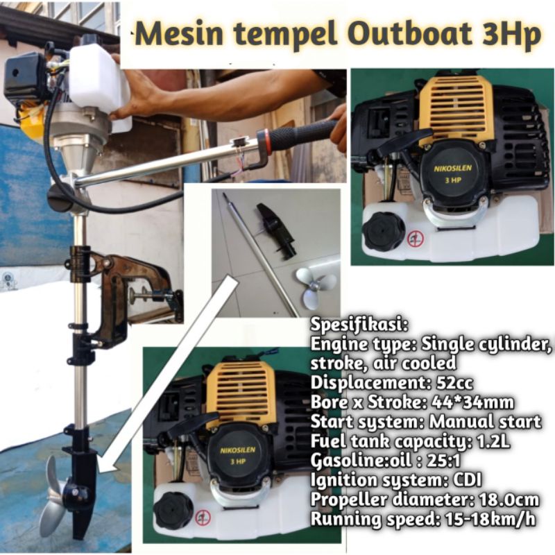Jual Mesin perahu tempel Outboat 3Hp | Shopee Indonesia