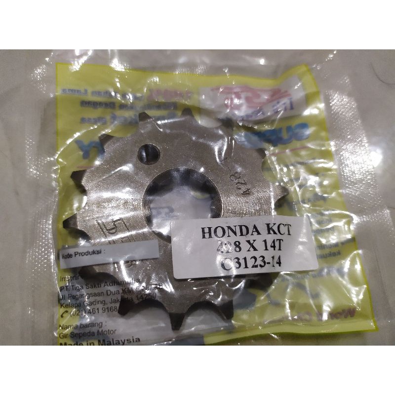 Jual gir gear depan sss 428 x 13 14 15 mega pro KCT cb150r cbr150 GL sonic 150 tiger CRF ...