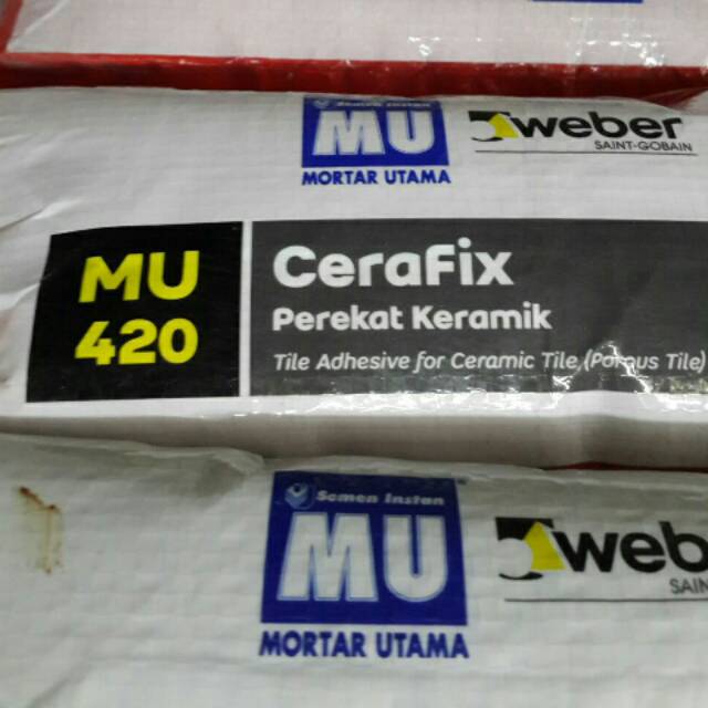 Jual Mu 420 semen instan mortar utama perekat keramik | Shopee Indonesia